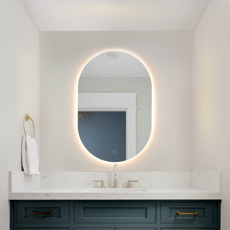 AllModern Keiko Frameless Oval LED Wall Mirror | Wayfair