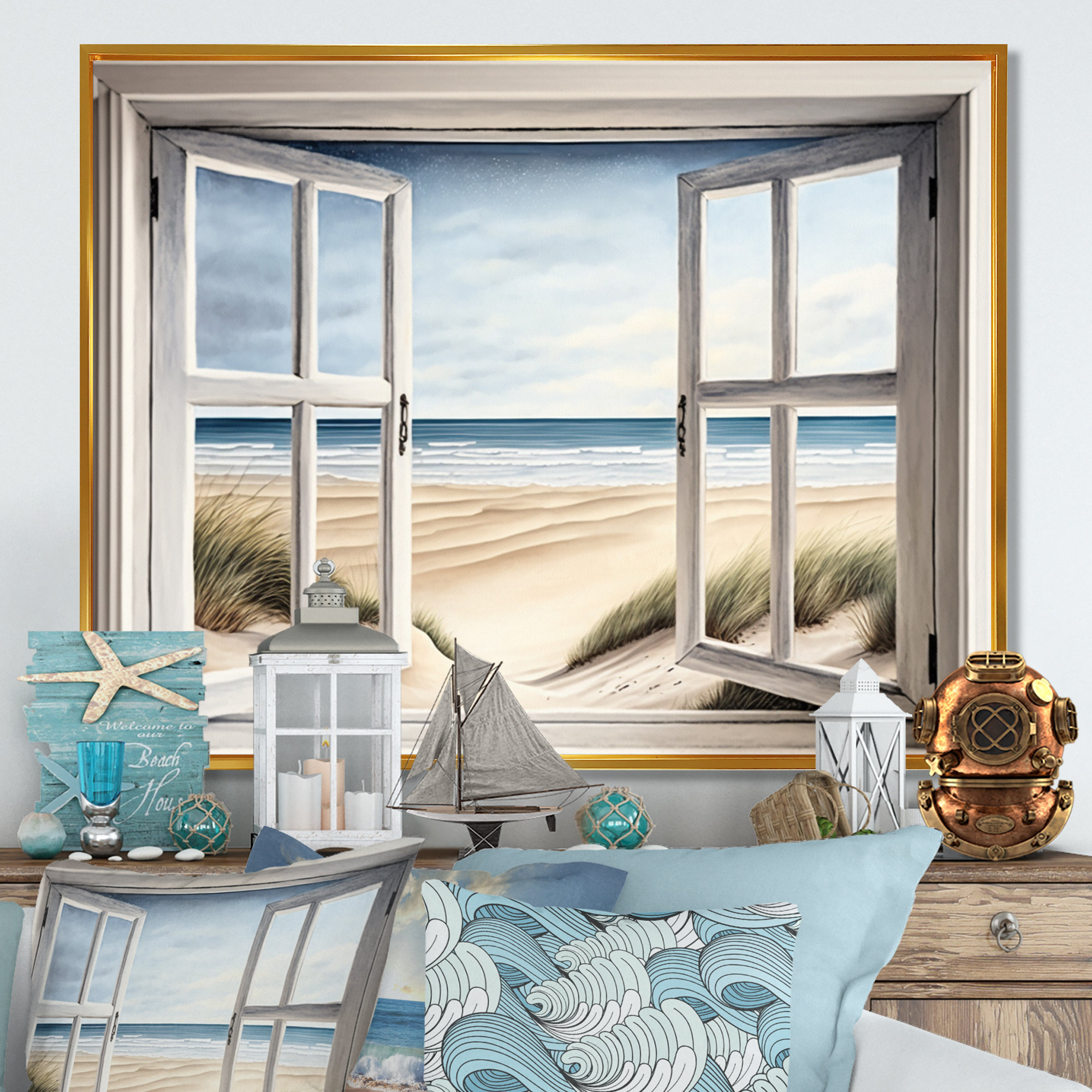 Rosecliff Heights Window To The Beach IV Window To The Beach - Print on ...