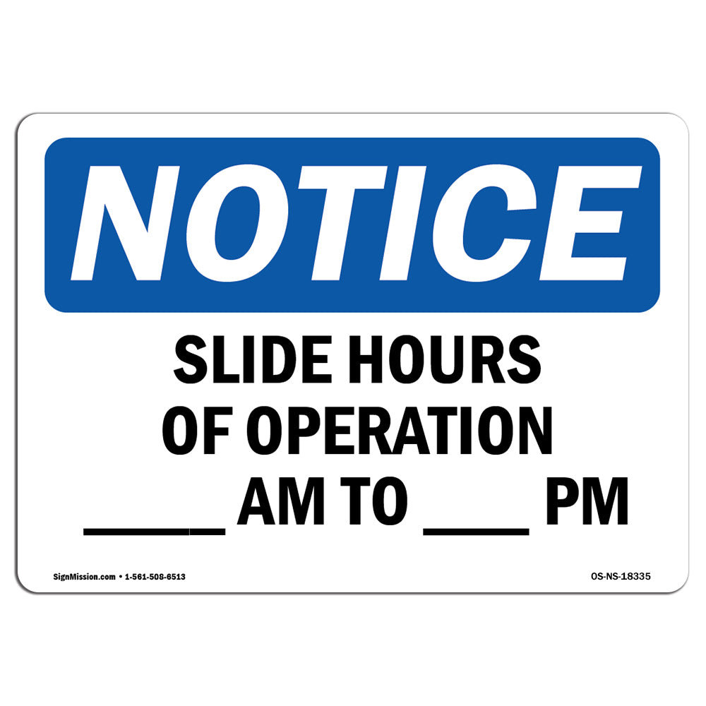 SignMission Notice - Slide Hours of Operation Sign | Wayfair