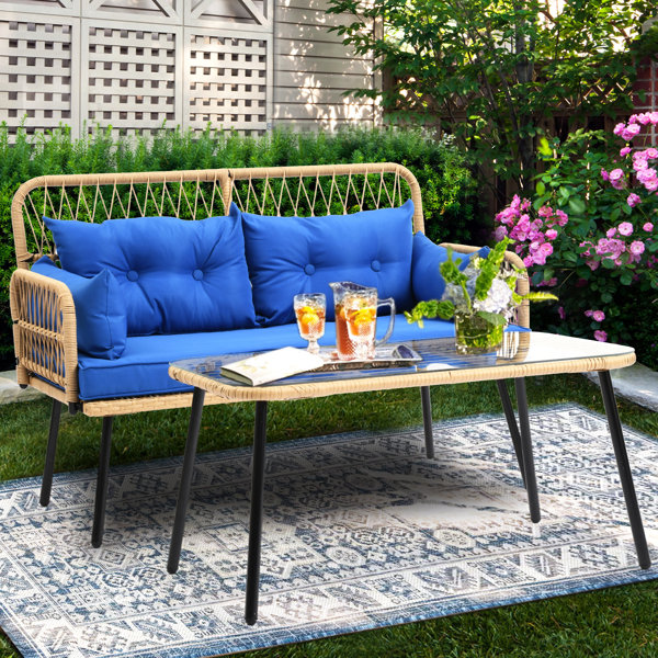 Bay Isle Home Deakins 2 - Person Seating Group with Cushions | Wayfair