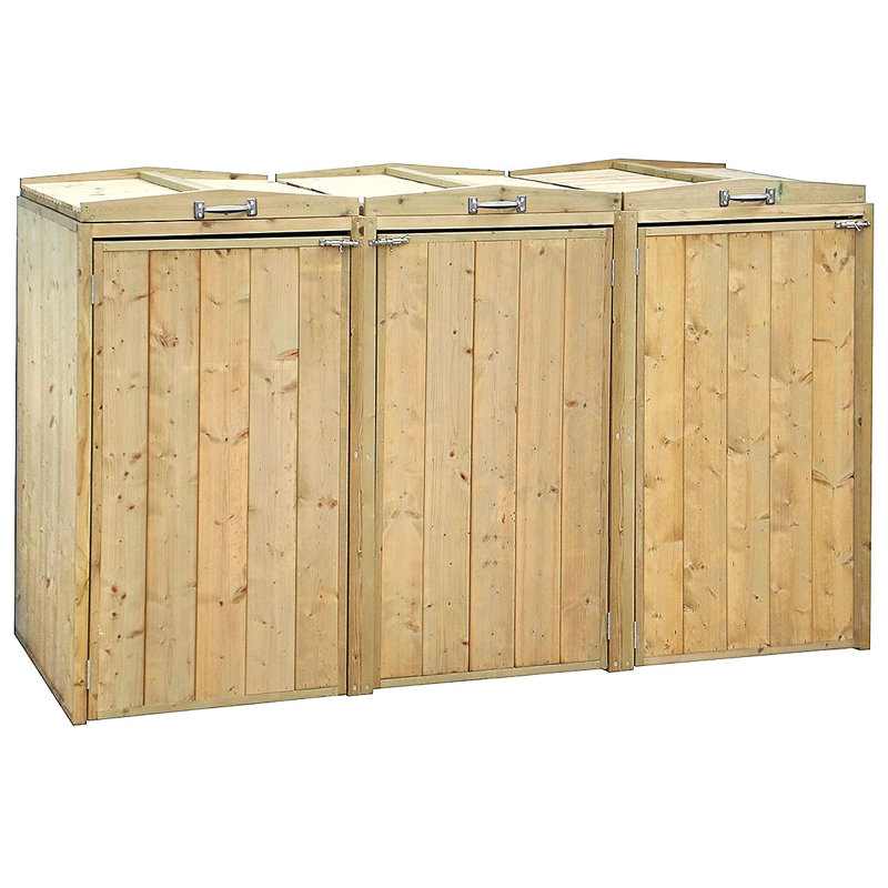 Rebrilliant Cumbie Wooden Triple Bin Store | Wayfair.co.uk