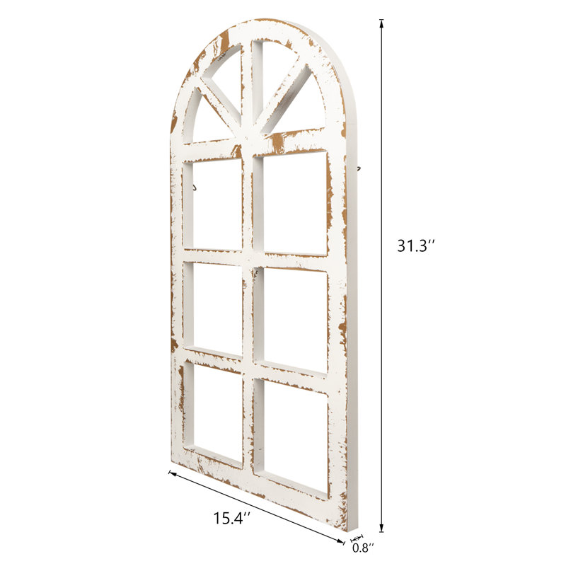 One Allium Way® 2 Piece Rustic Barn Wood Decorative Window Frame Wall ...