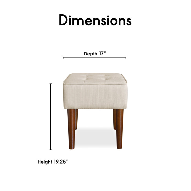 Elle Decor Aria Square Tufted Vanity Stool & Reviews | Wayfair