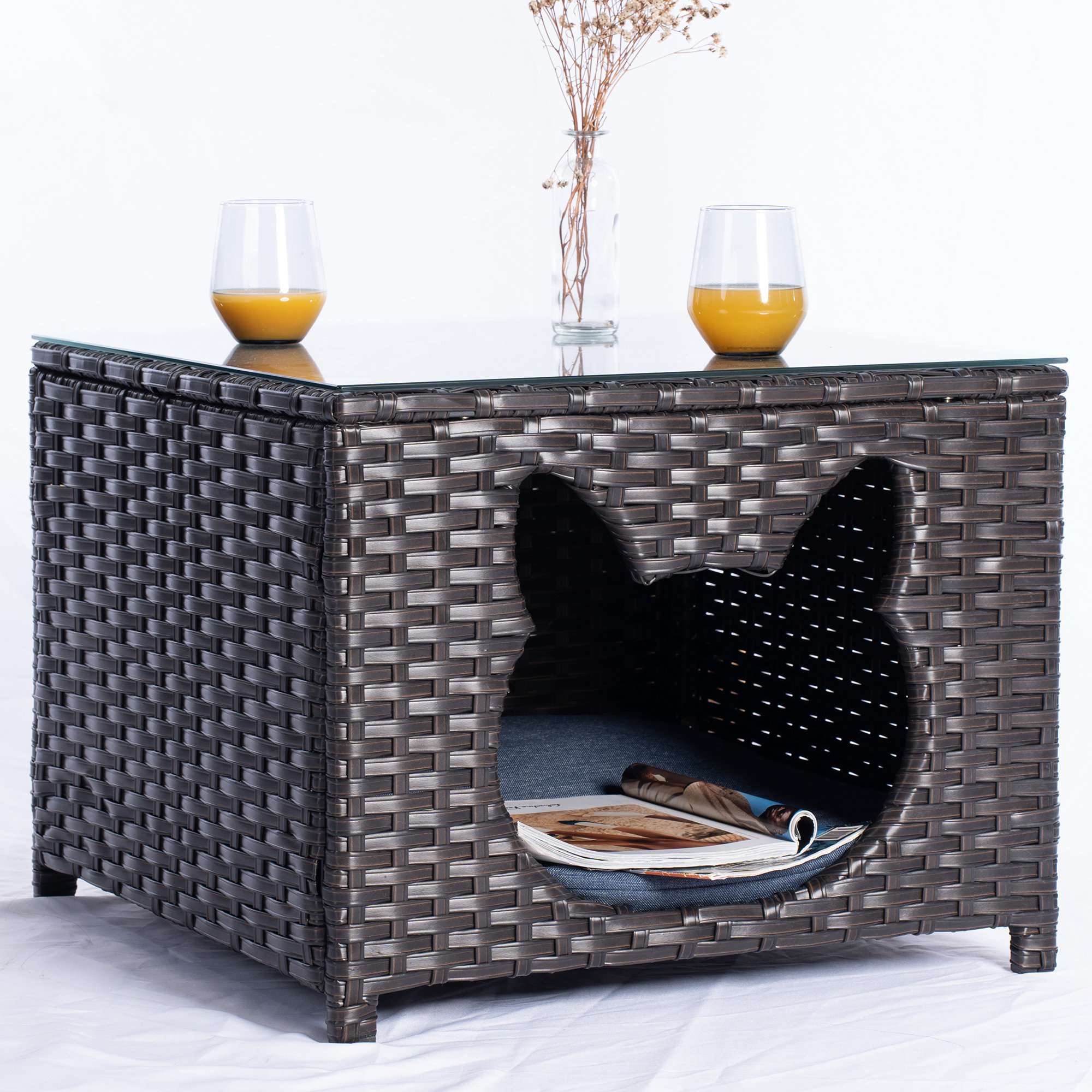 XIZZI Glass Outdoor Coffee Table | Wayfair