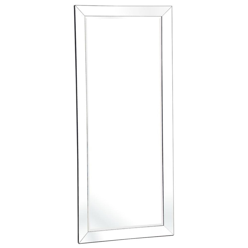 Mercer41 Laux Mirrored Bevel Frame Full Length Beveled Mirror Rectangle ...