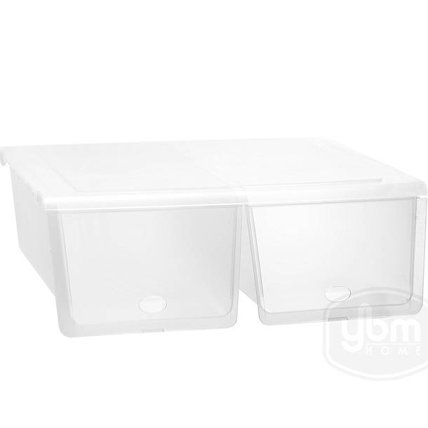 Rebrilliant Closet Storage Organizer Double Shoe Box with Hinged Lid ...