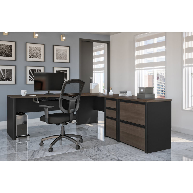 Orren Ellis Aurea 4 Piece L-Shape Computer Desk Office Set & Reviews ...