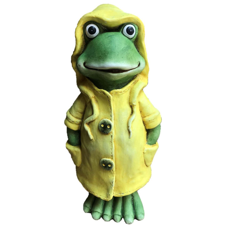Trinx 17" Yellow Raincoat Frog | Wayfair