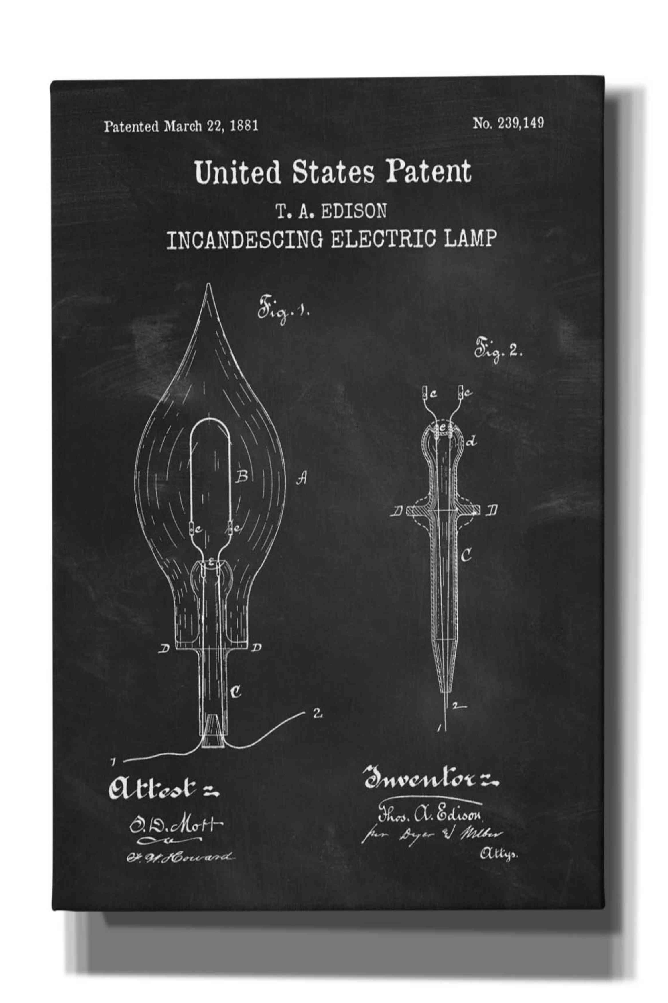 Williston Forge Incandescent Lamp Blueprint Patent Chalkboard by ...
