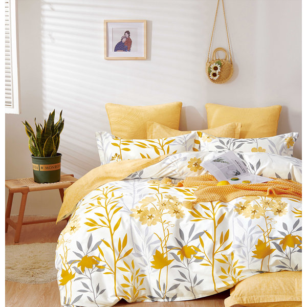 Yellow-flower-comforter-set | Wayfair