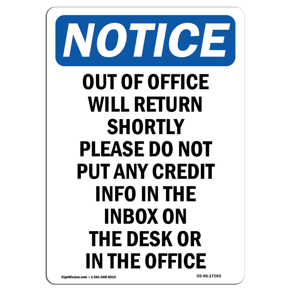 SignMission Out of Office Will Return Shortly Sign | Wayfair