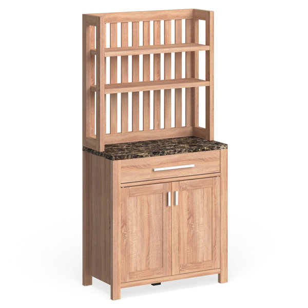 Lark Manor Elenora 31'' Wood Standard Baker's Rack with Wooden Shelves ...