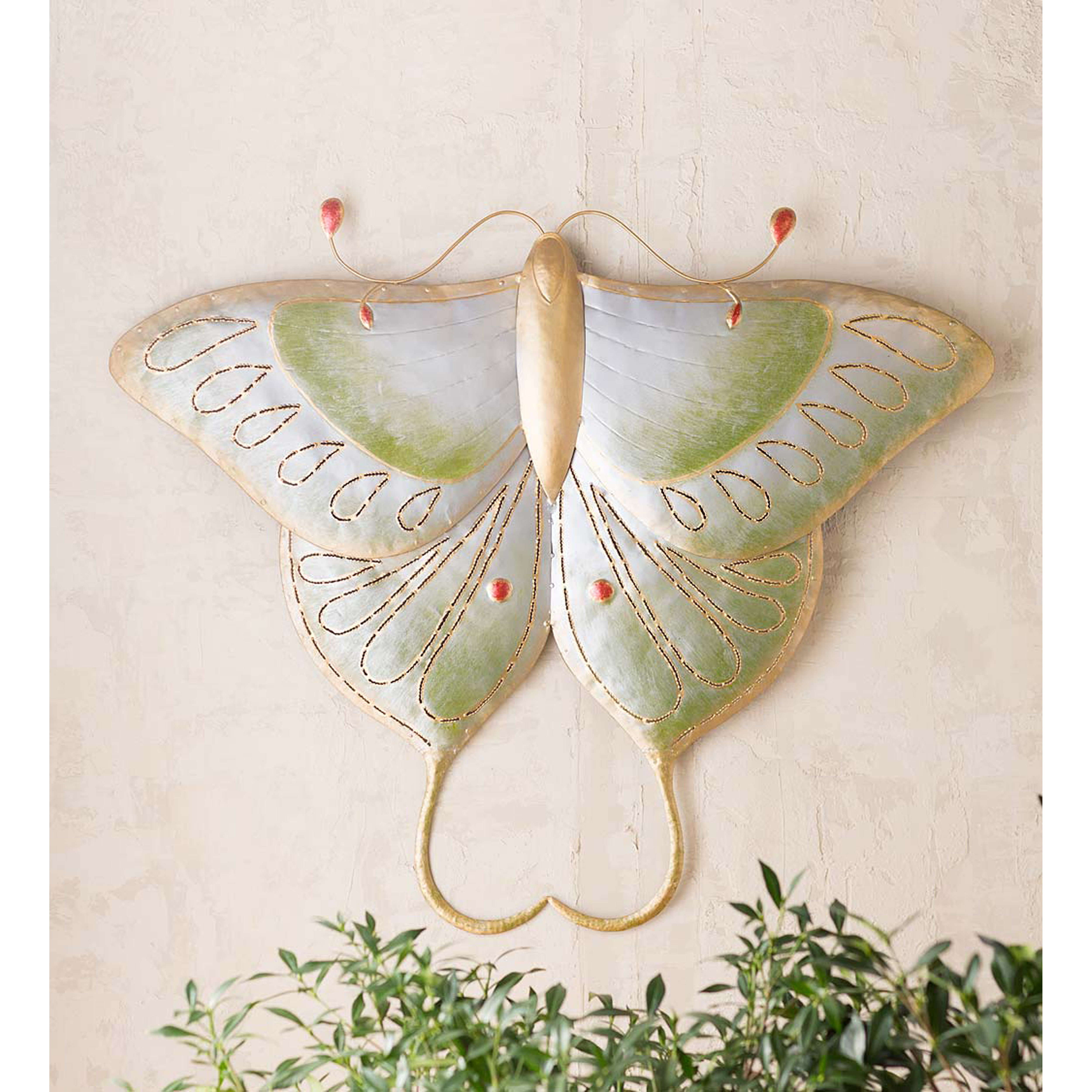 Ophelia & Co. Handcrafted 26" Wide By 30" High Metal Luna Moth Wall Art ...