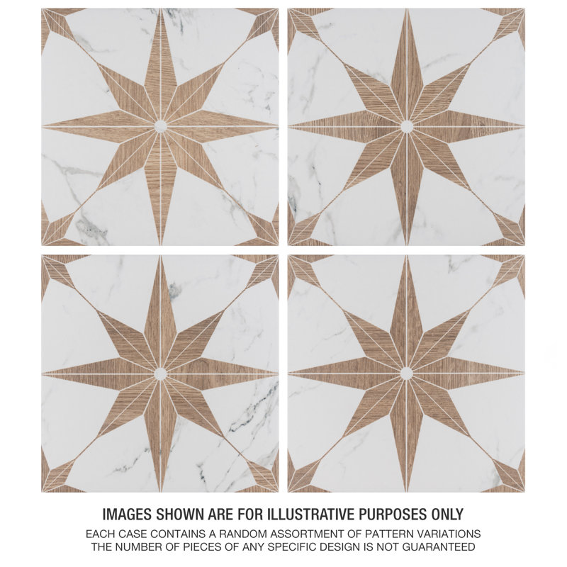 Merola Tile Llama Stella Loire 10" x 10" Porcelain Marble Look Wall ...