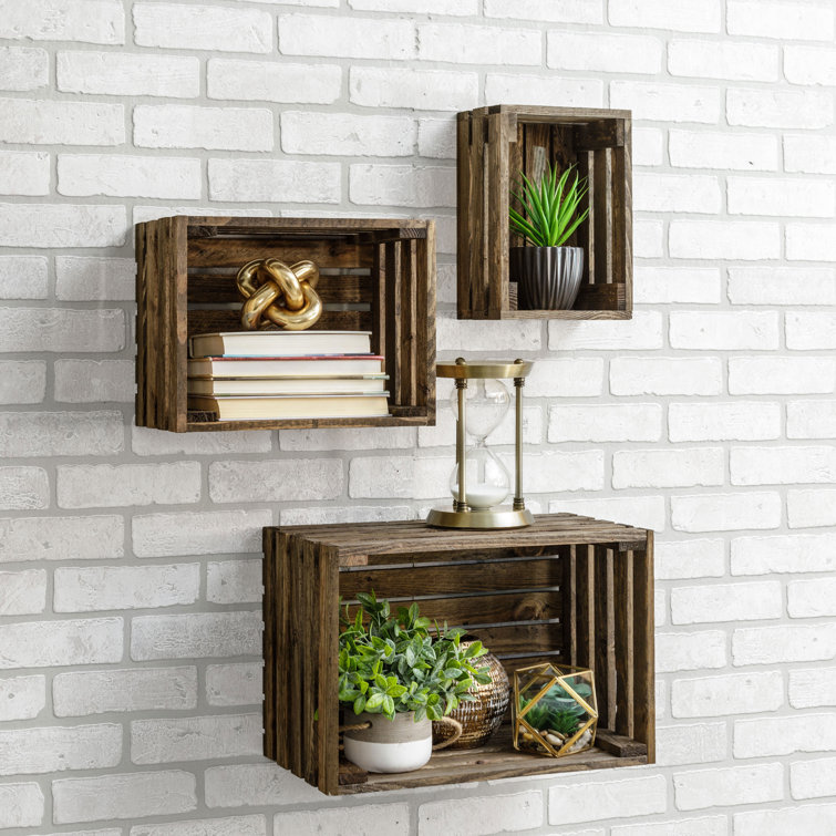 Millwood Pines Bellflower 3 Piece Solid Wood Crate Set | Wayfair