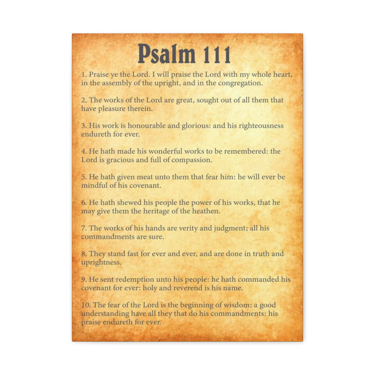 Trinx Psalm 111 - Wrapped Canvas Textual Art | Wayfair