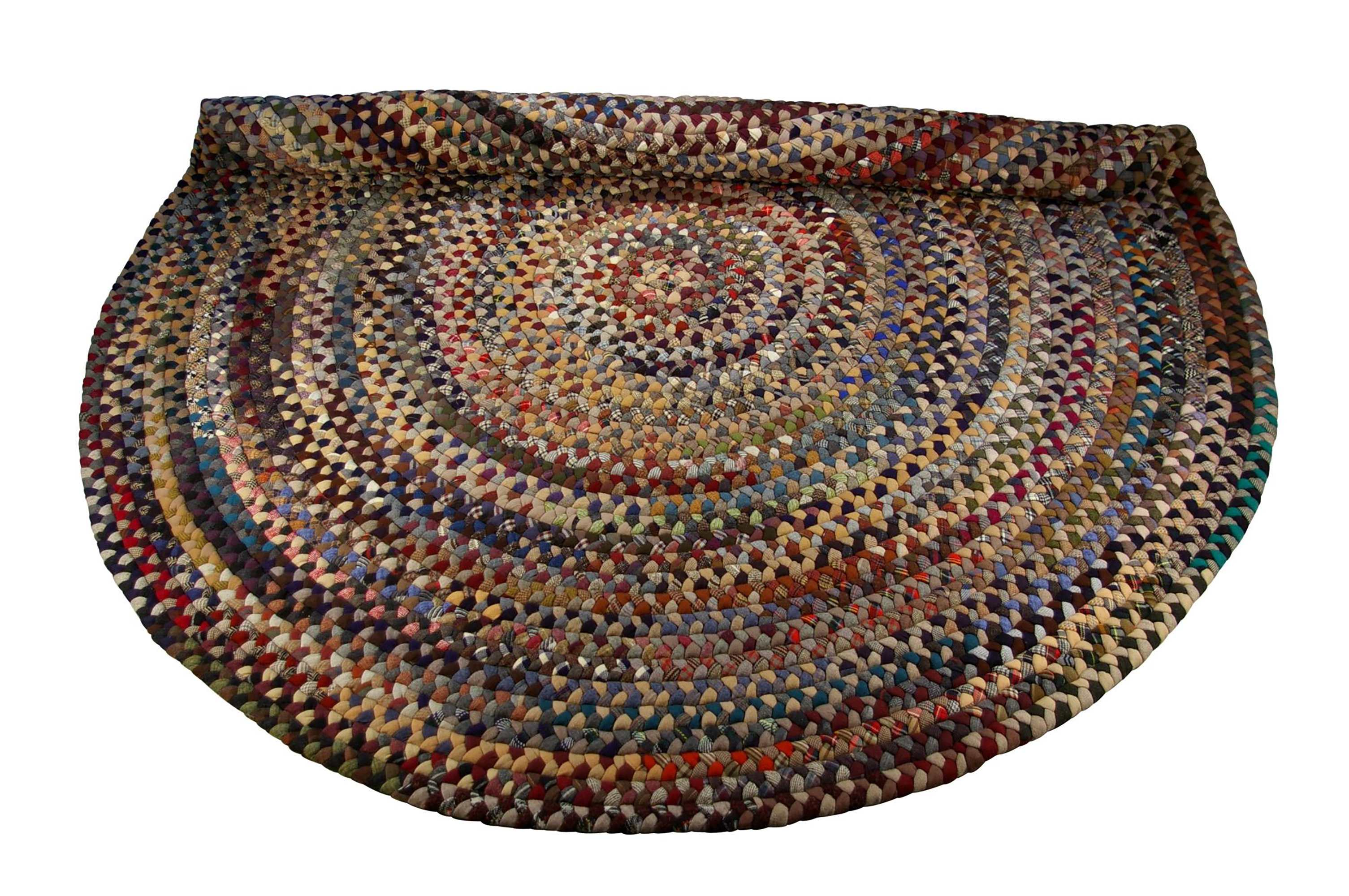 Rosalind Wheeler Round Kendig Hand Braided Wool Brown Area Rug | Wayfair