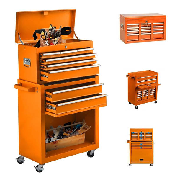 Odaof 8-Drawer Tool Box with Wheels, Rolling Tool Chest with Drawers ...