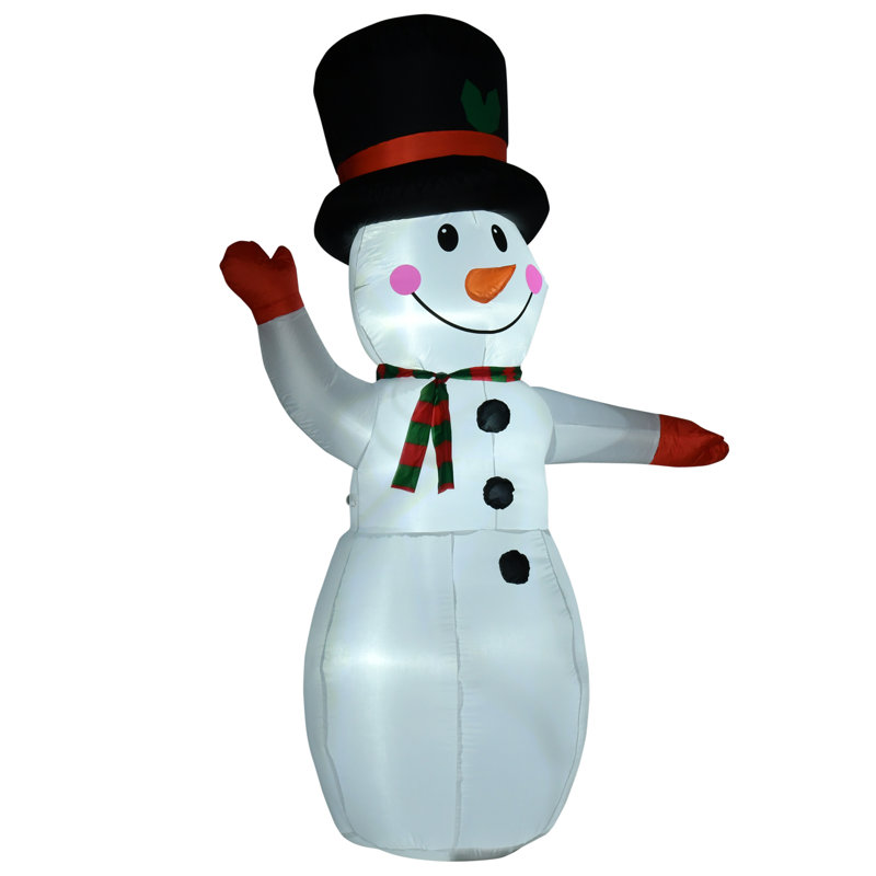 The Holiday Aisle® Waving Snowman LED Lighted Outdoor Air Blown ...