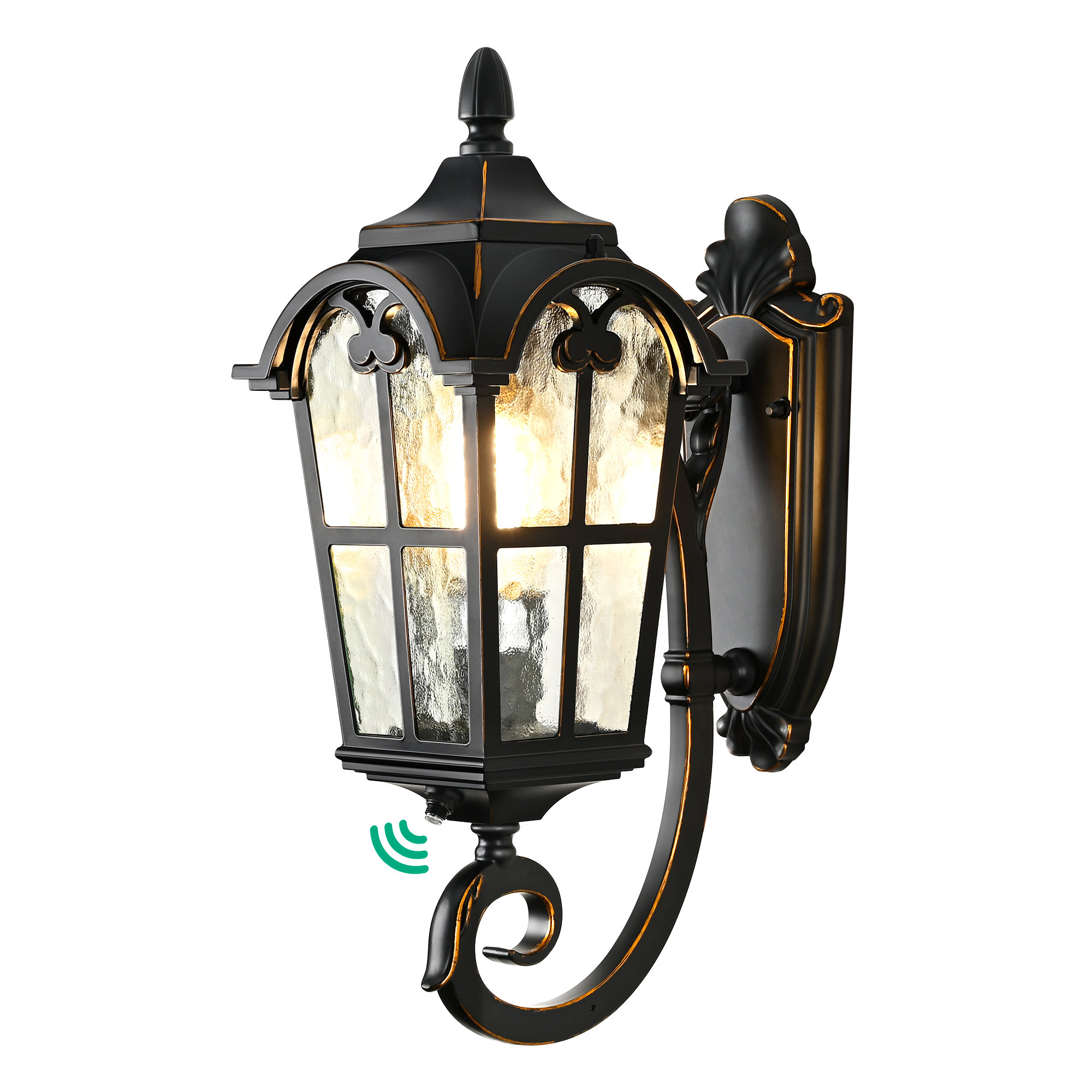 Lark Manor Antjelina Dusk to Dawn Outdoor Wall Light Fixtures, Black ...