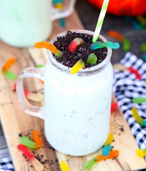 Halloween Milkshake with Gummy Worms | Wayfair