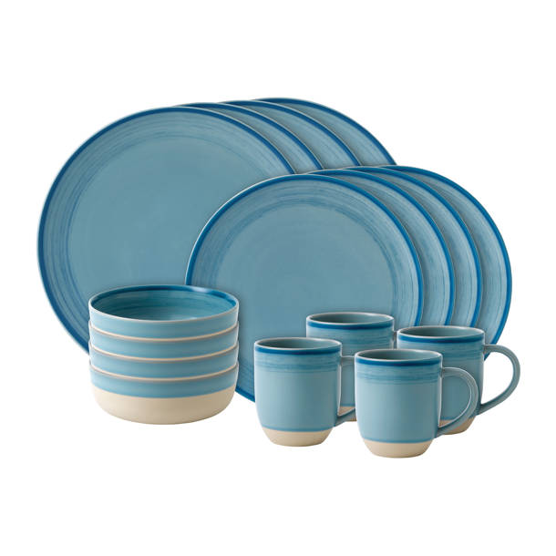 Denby Studio Blue Stoneware Dinner Plate Set & Reviews | Perigold
