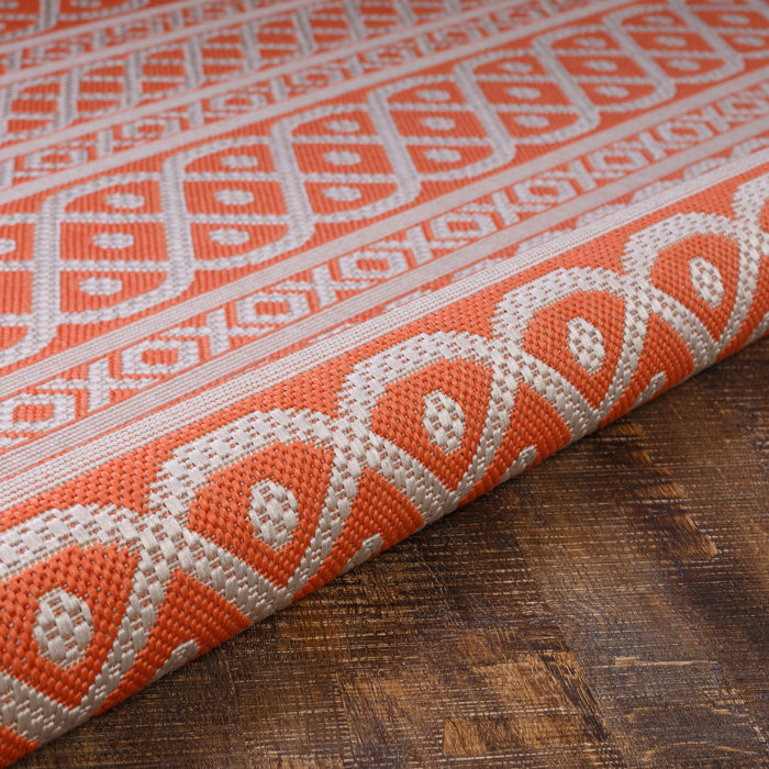 Union Rustic Theroux Orange Indoor/Outdoor Rug & Reviews | Wayfair