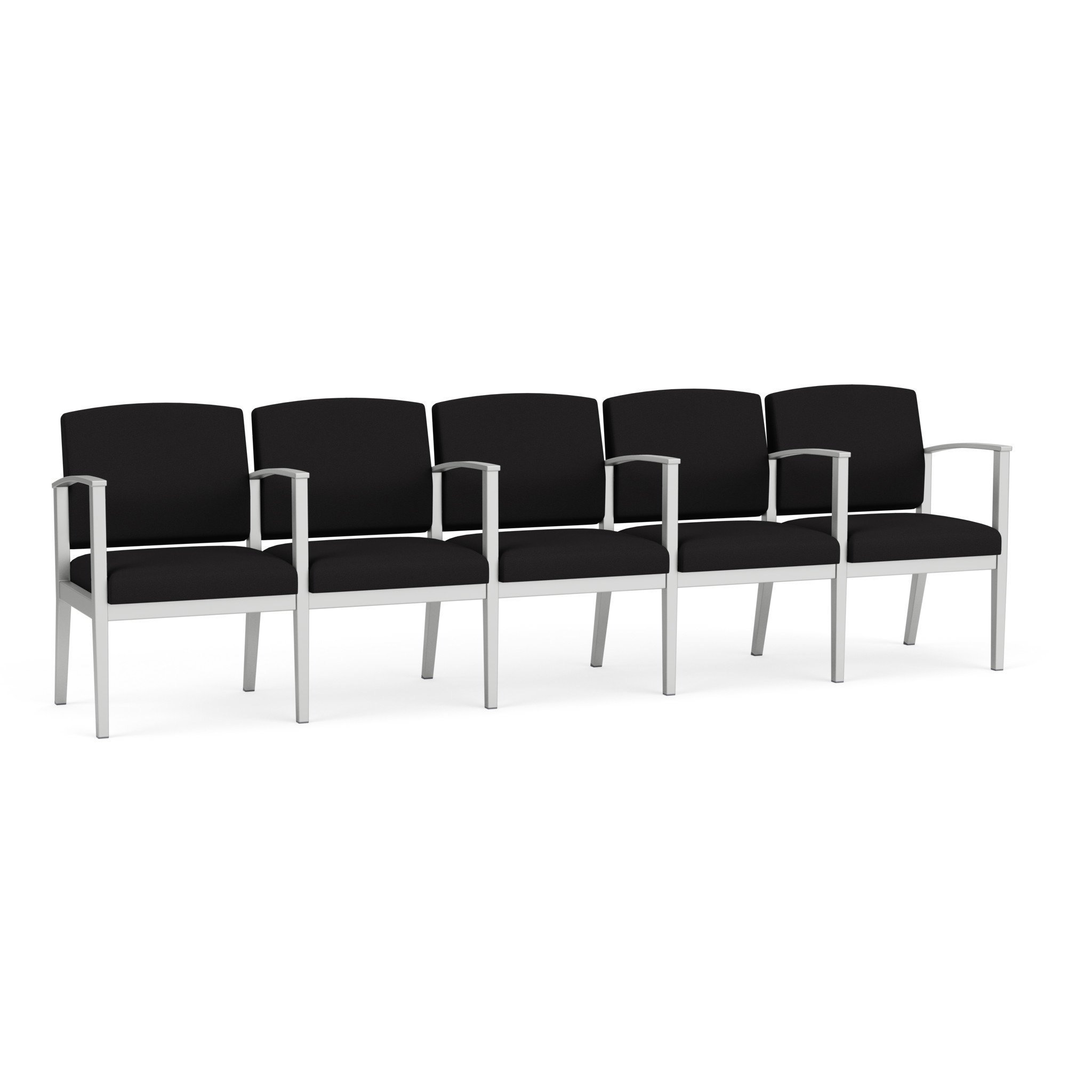 Lesro Amherst Steel Waiting Reception 5 Seat Tandem Seating Metal Frame ...