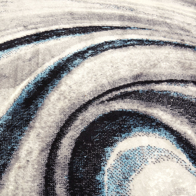 Zipcode Design™ Chrystal Performance Blue/Black/Gray Rug & Reviews ...