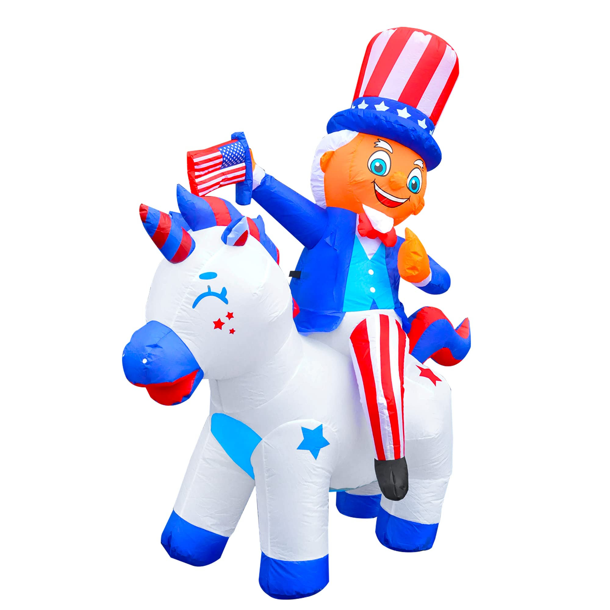 The Holiday Aisle® Uncle Sam Riding Unicorn Inflatable | Wayfair