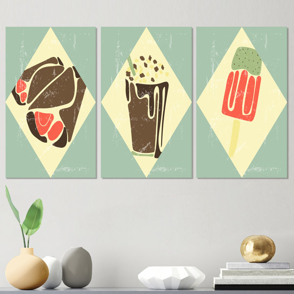 Corrigan Studio® Vintage Grunge Food Designs In Retro Colors I - Mid ...