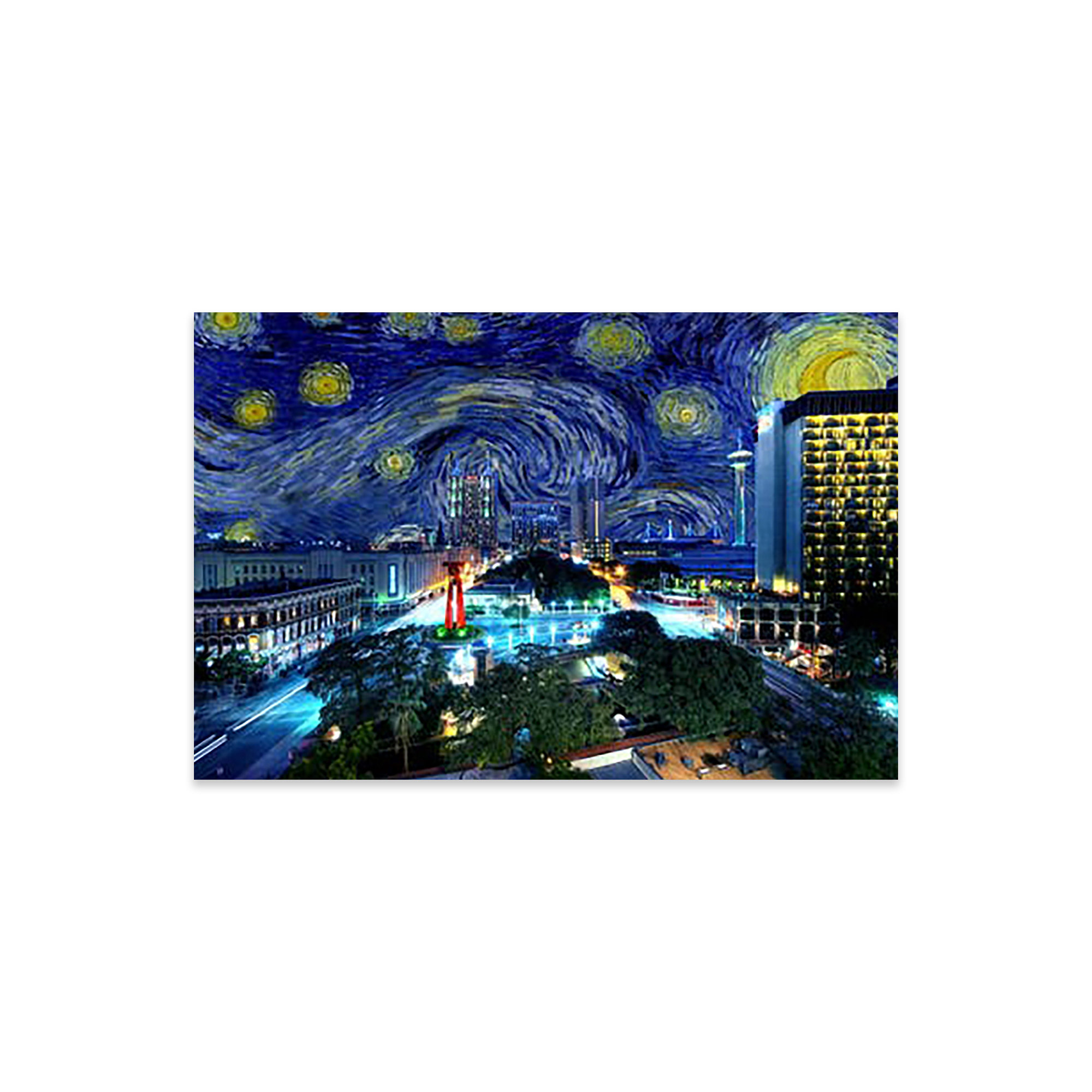 Wildon Home® San Antonio, Texas Starry Night Skyline On Plastic/Acrylic ...