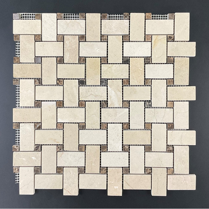 ES Stone 1" x 2" Marble Basketweave Mosaic Wall & Floor Tile & Reviews ...