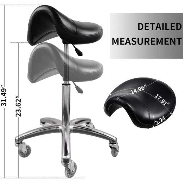 Inbox Zero Ellengard Saddle Height Adjustable Lab Stool With Wheels ...
