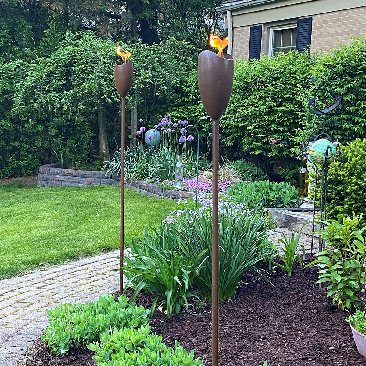 Echo Valley EchoFlame Hammered Garden Torch & Reviews | Wayfair