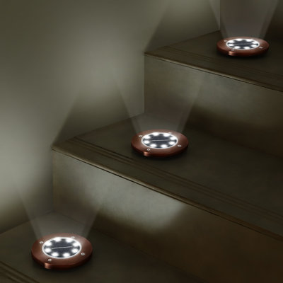 Haitral Chrome Low Voltage Solar Powered Integrated LED Steel Well ...