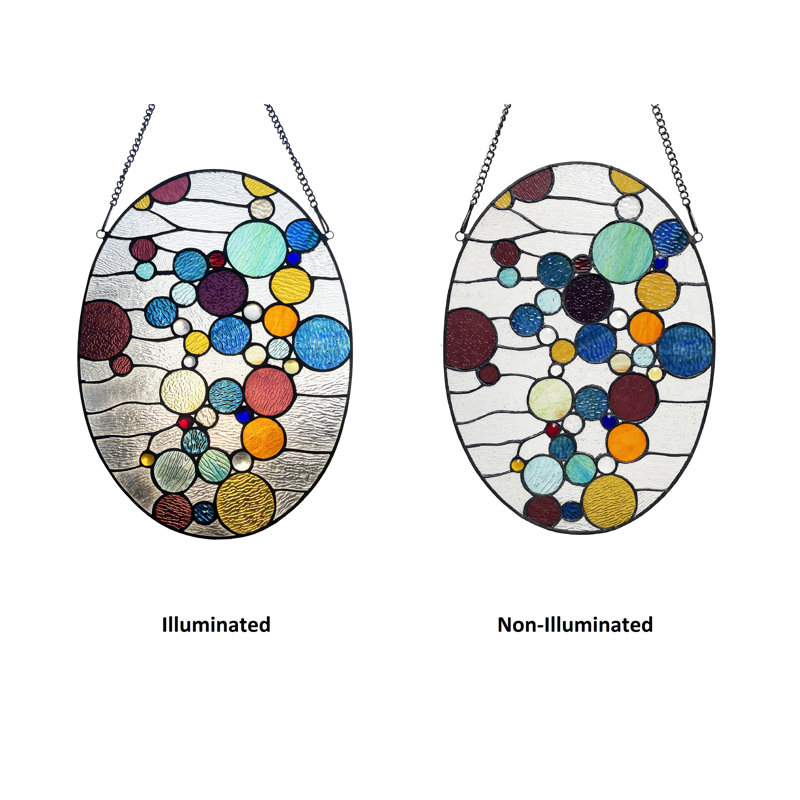 Ivy Bronx Bubbles Stained Glass Window Panel | Wayfair