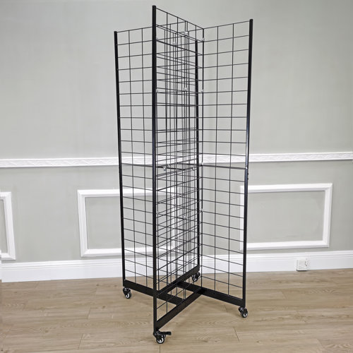 Rebrilliant Four-Sided Gridwall Display Rack Black 33.5X33.5X70" 3X4 ...