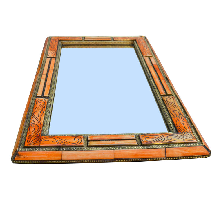 The Moroccan Room Rectangle Bone Wall Mirror | Wayfair