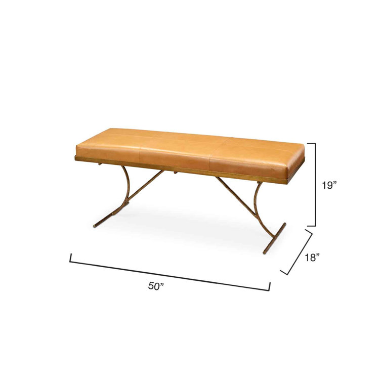 LOOMLAN Genuine Leather Bench | Wayfair