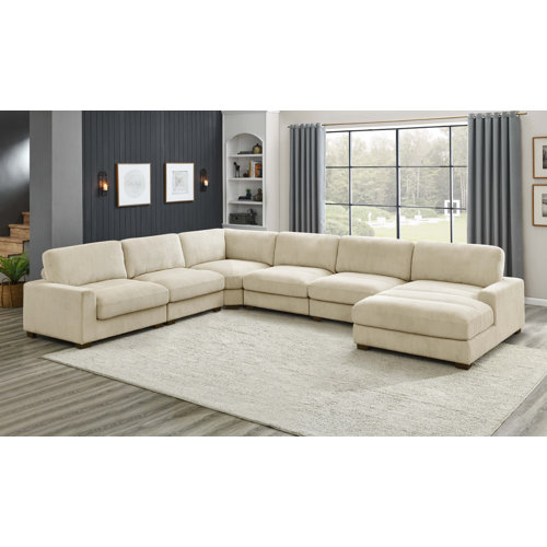 Wade Logan® Aristedes 6 - Piece Upholstered Sectional & Reviews | Wayfair