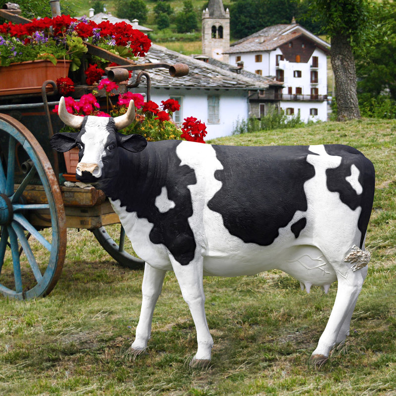 Design Toscano The Grand-Scale Wildlife Holstein Cow Statue | Wayfair