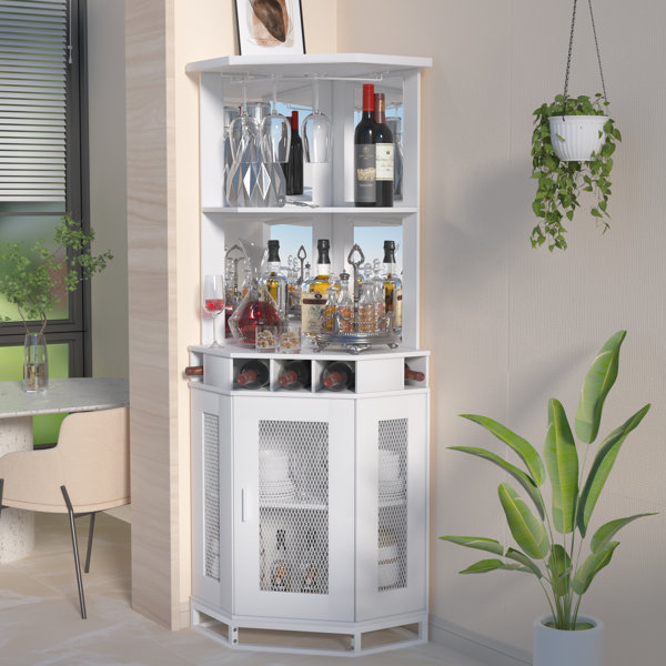 Millwood Pines Robynn Corner Bar Unit or Lounge Corner Bar Cabinet ...