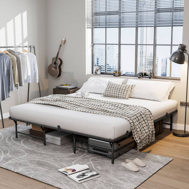 Alwyn Home Marple 16 Inch Metal Platform Bed Frame with Wood Slat ...