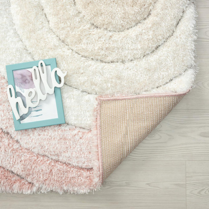 Orren Ellis Koo Performance Pink/Ivory Rug & Reviews | Wayfair