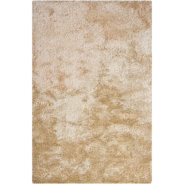 Chandra Edina Handmade Shag Wool White/Beige Rug | Wayfair