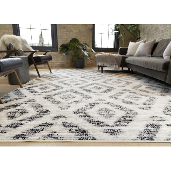 Novelle Home Meridian Geometric Black/Beige Area Rug & Reviews ...