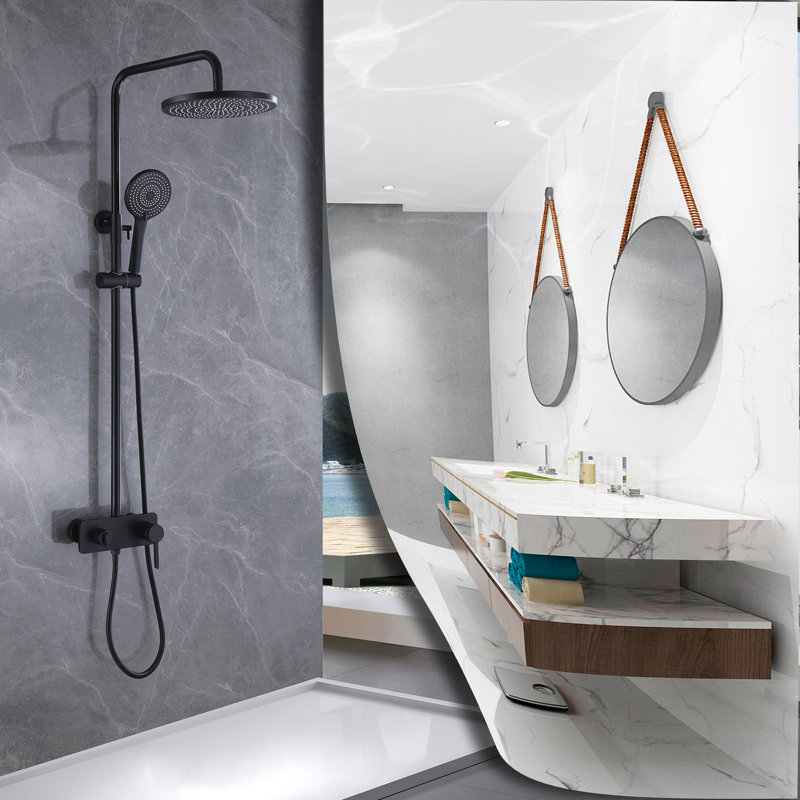 Selected 3 Functions Complete Shower System with Rough-in Valve | Wayfair