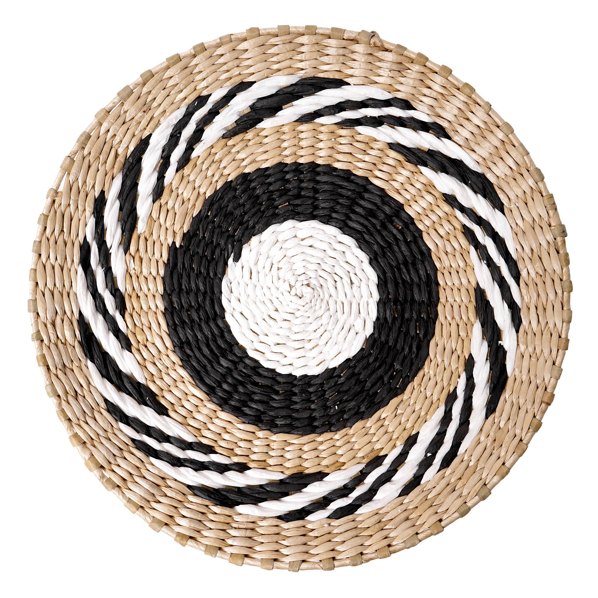 Dakota Fields Woven Seaweed Hanging Wall Basket- Black, Natural, White ...
