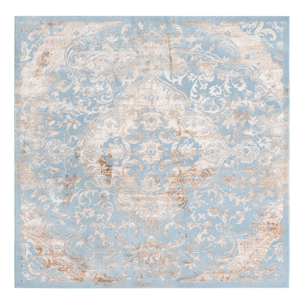 Langley Street Alamo Performance Teal/Beige Rug & Reviews | Wayfair